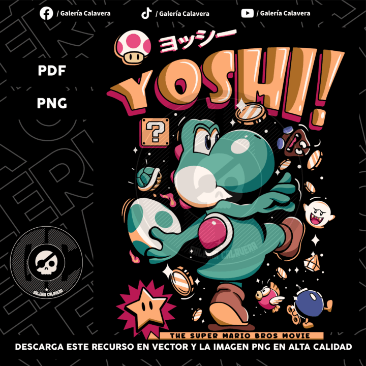 Yoshi Tee Design - Vector para Estampados.