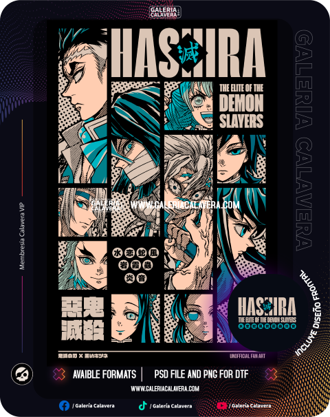 Hashiras The Elite - Diseño de Anime DTF, Serigrafía- Hashiras