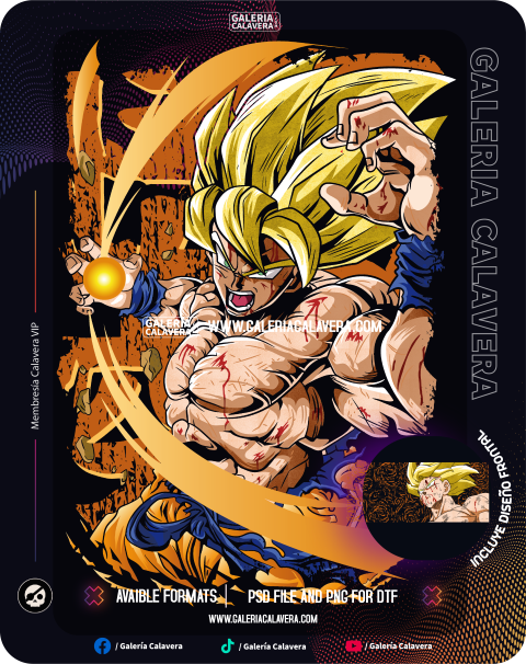 Goku PSD Print - Diseño de Anime para estampados.